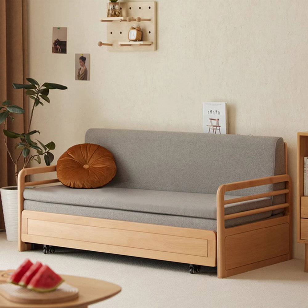 RISVOL Gray Imitation hemp Standard Sofa bed cushion couch | Wayfair