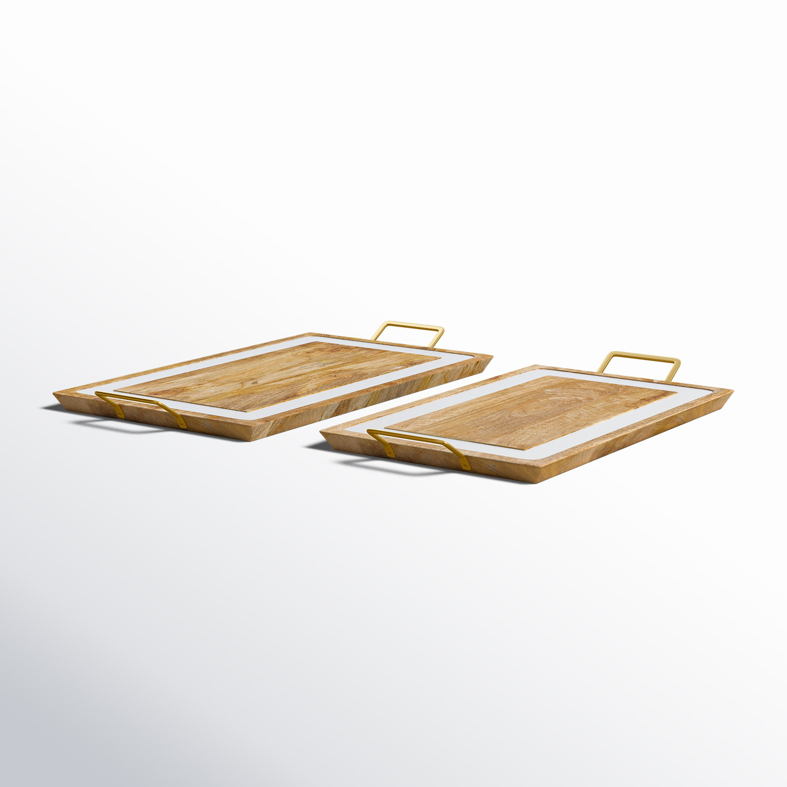 Kelly Clarkson Home Lewis Wood Tray (Set of 2) - Wayfair Canada