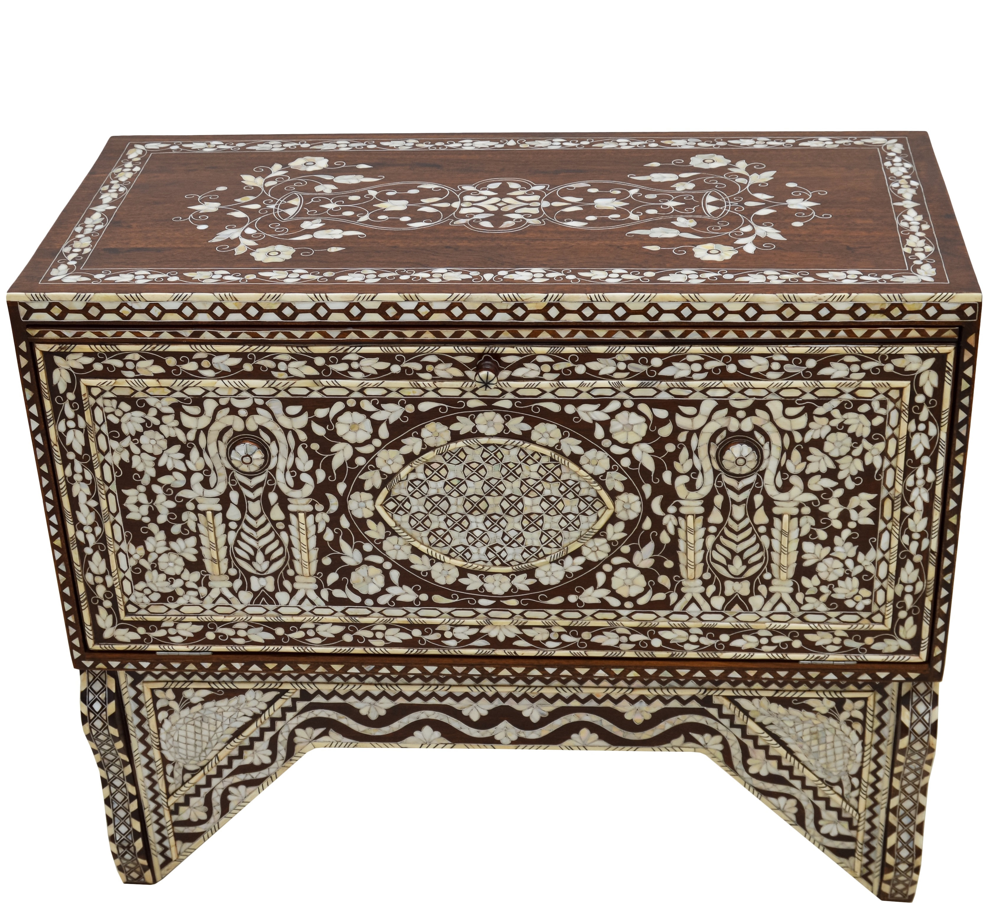 The Moroccan Room Syrian 39'' Moorish-Patterned Solid Wood Console ...