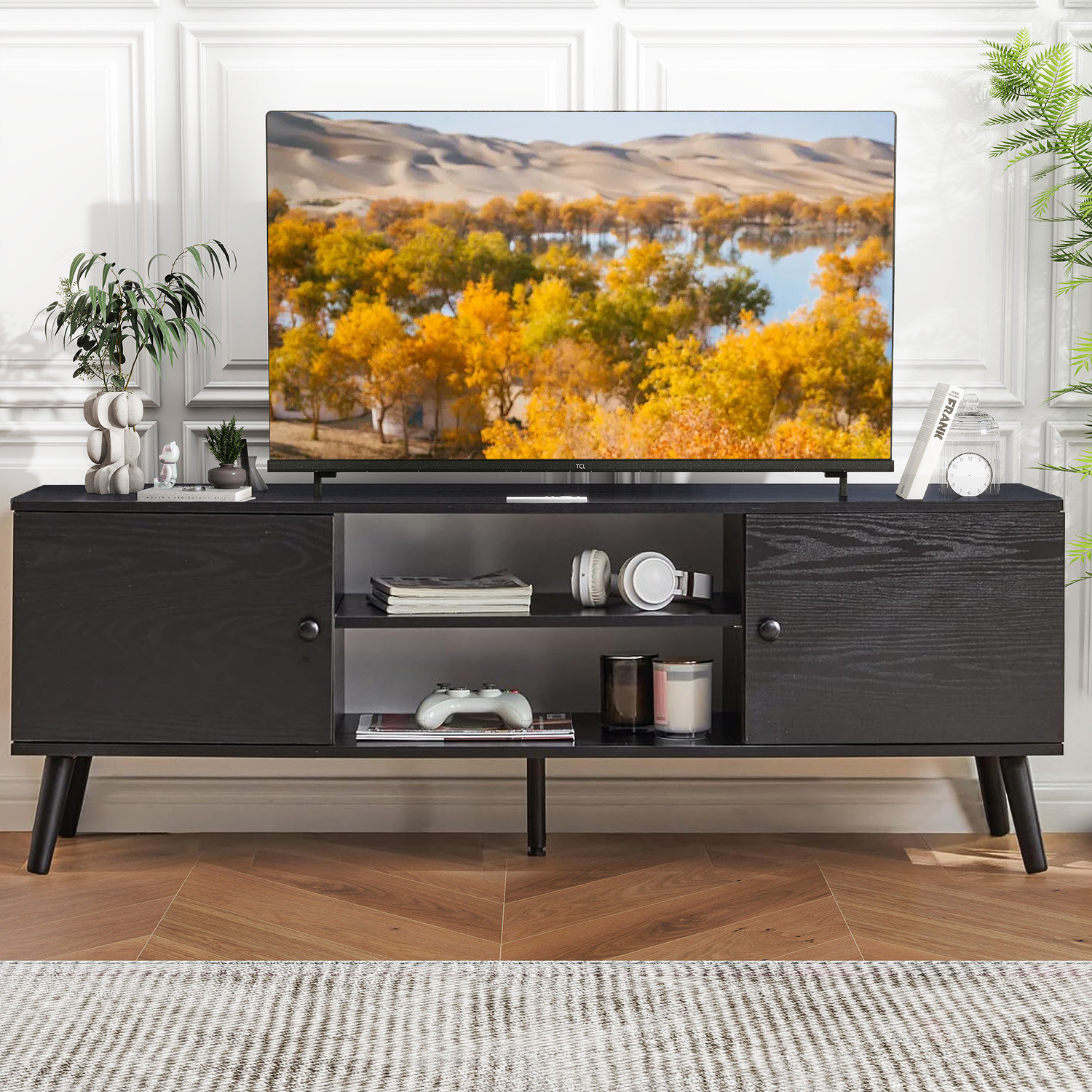 George Oliver Modern Media Console Table Entertainment Center Tv Stand ...