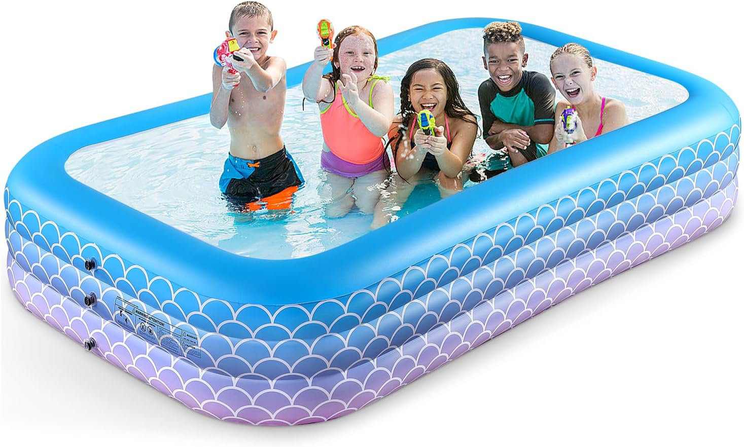 Utibia Inflatable Pool for Kids and Adults-118" X 71" X 22" Full-Sized ...