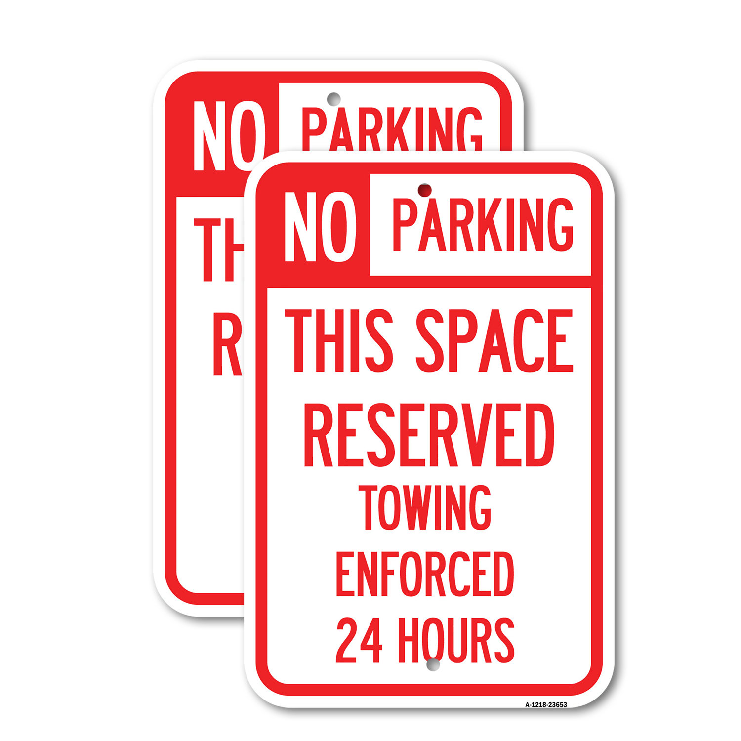 SignMission No Parking This Space Reserved Towing Enforced Aluminum ...
