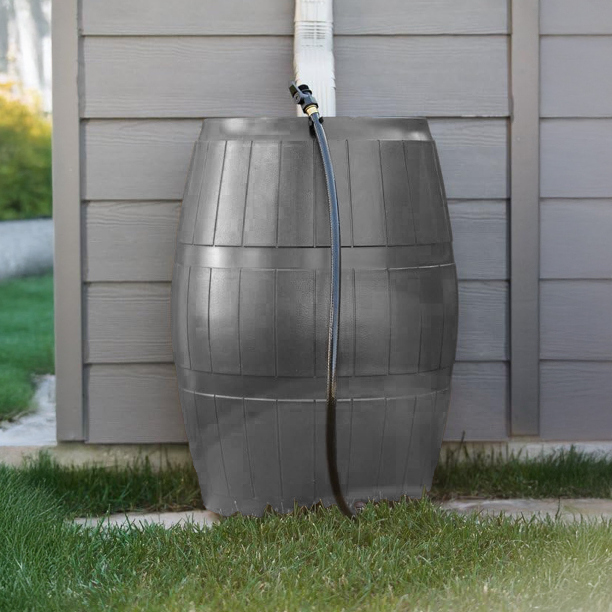FCMP Outdoor RC4000 50 Gallon Outdoor Rain Water Catcher Barrel ...