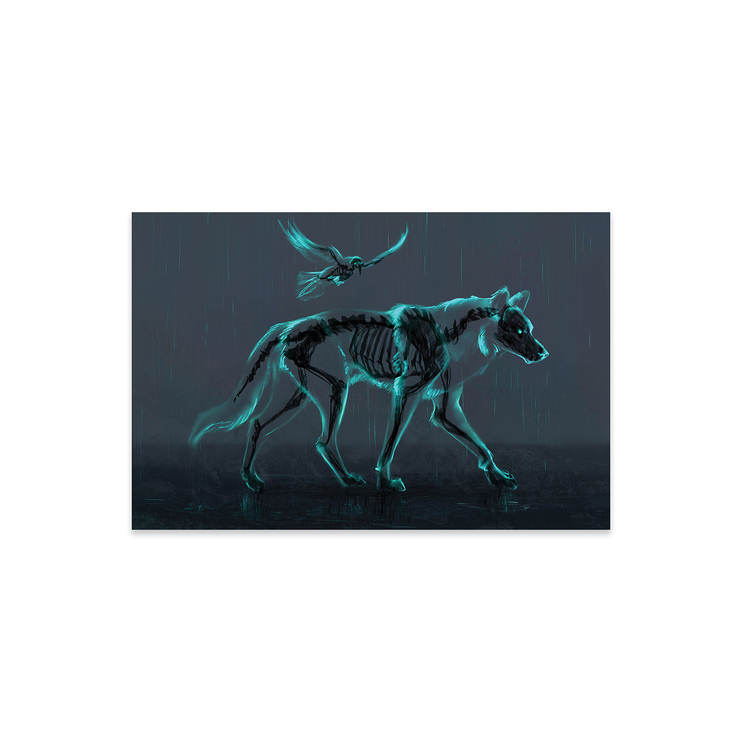 Millwood Pines Wolf and Raven by Jade Merien - Unframed Graphic Art ...