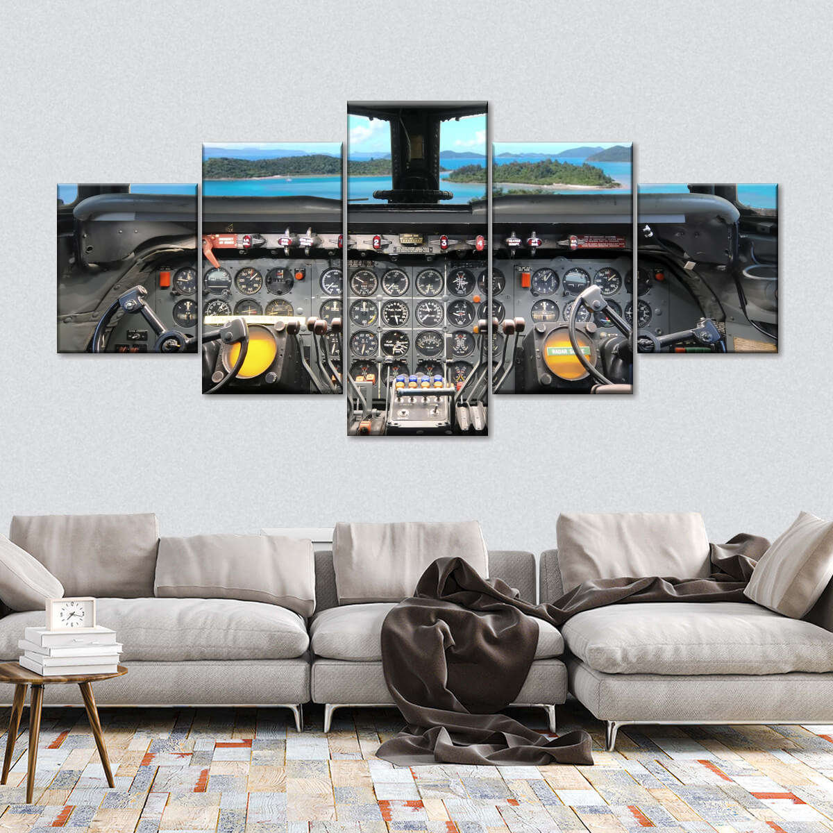 17 Stories Aircraft Cockpit - 5 Piece Wrapped Canvas Set | Wayfair