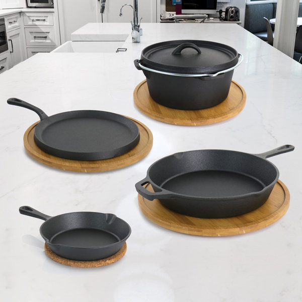 Mega Chef 5 Pieces Cast Iron Cookware Set & Reviews | Wayfair