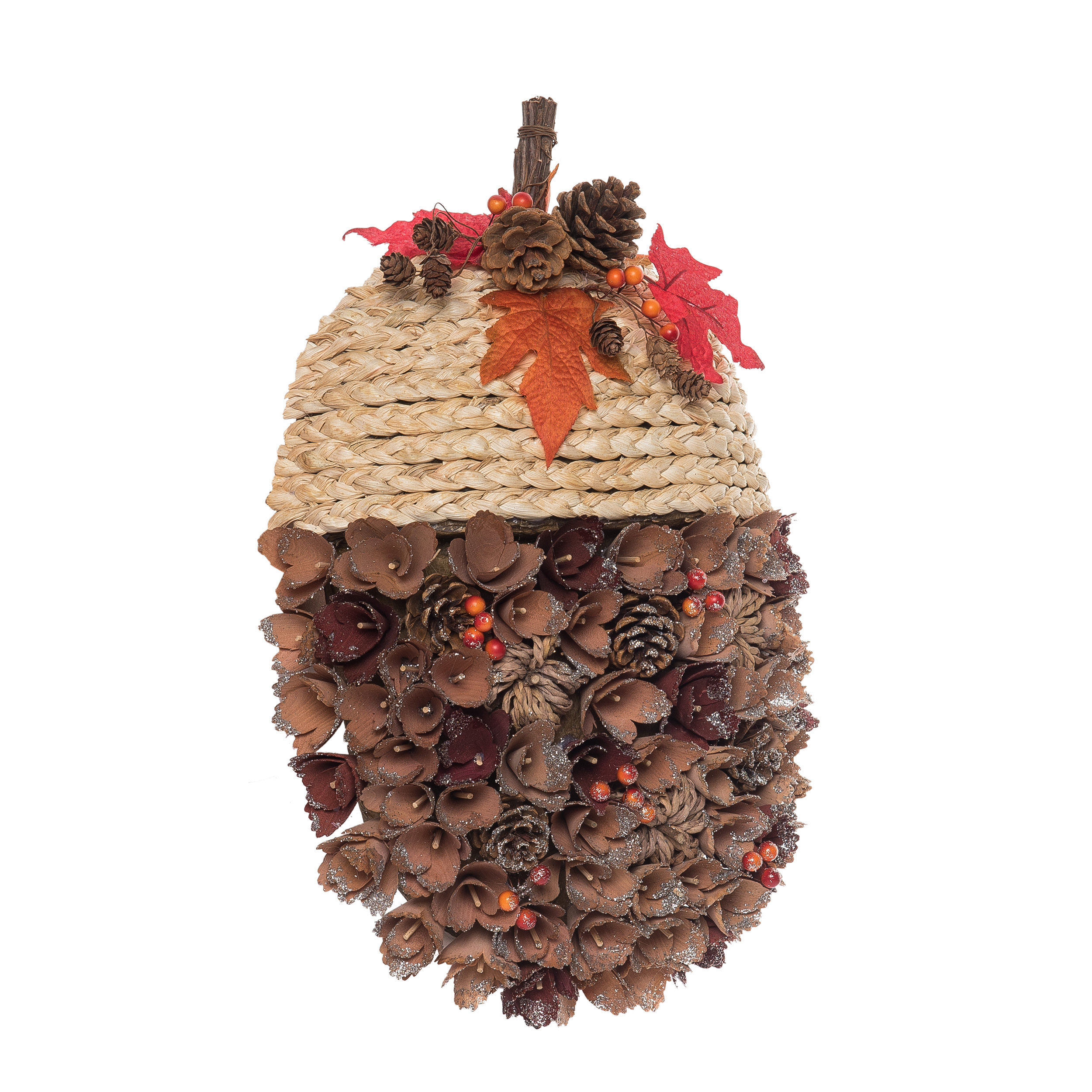 Ophelia & Co. Foam 18.11 in. Multicolor Harvest Rustic Rope Acorn ...