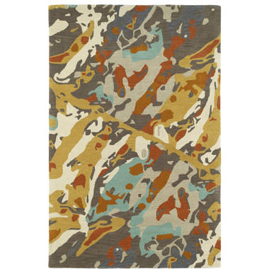 Orren Ellis Charlayne Wool Abstract Rug | Wayfair