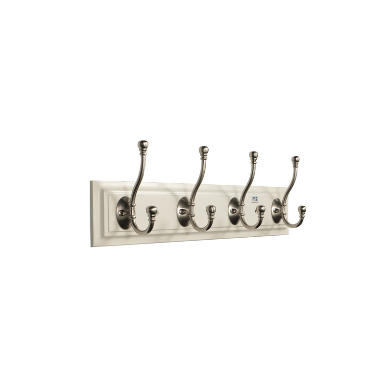 Winston Porter Ruth 18" Wall Mounted Hook Rack with 4 Hooks - White ...