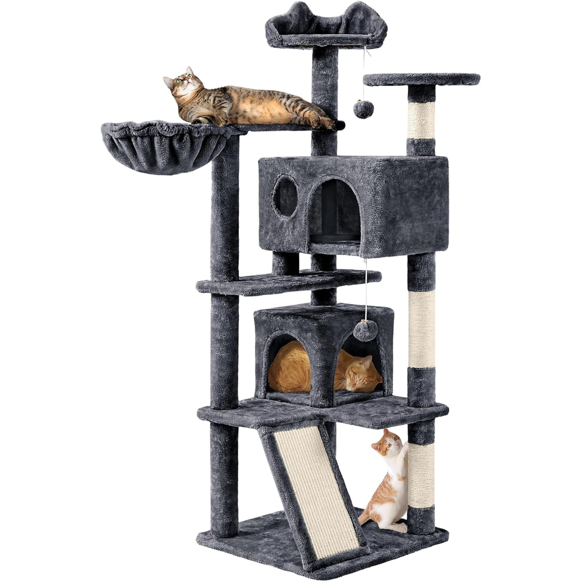 Tucker Murphy Pet™ 57In Height Cat Tree Condo Multi-Level Kitten Tower ...
