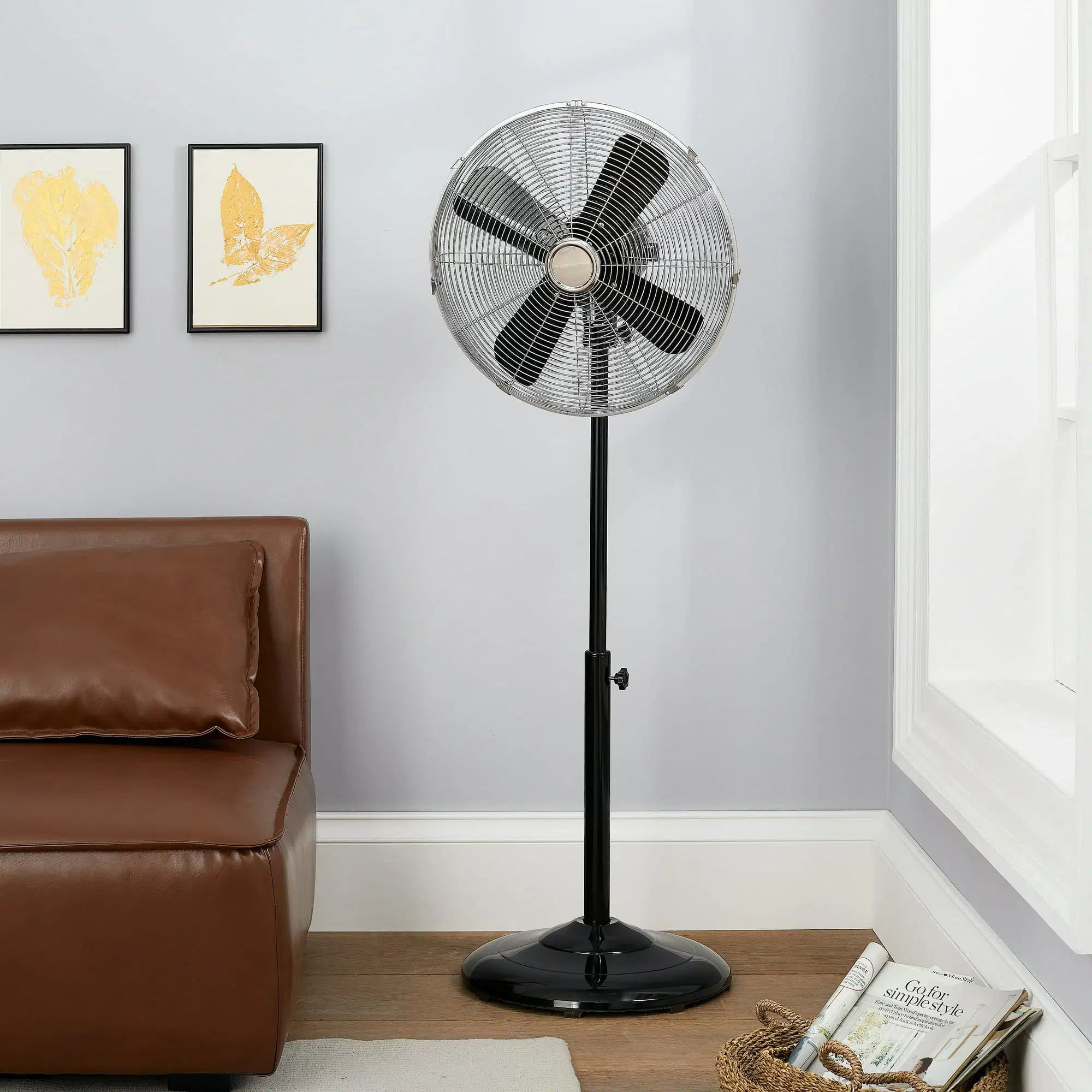 CG INTERNATIONAL TRADING 16'' Retro 3-Speed Metal Standing Fan ...