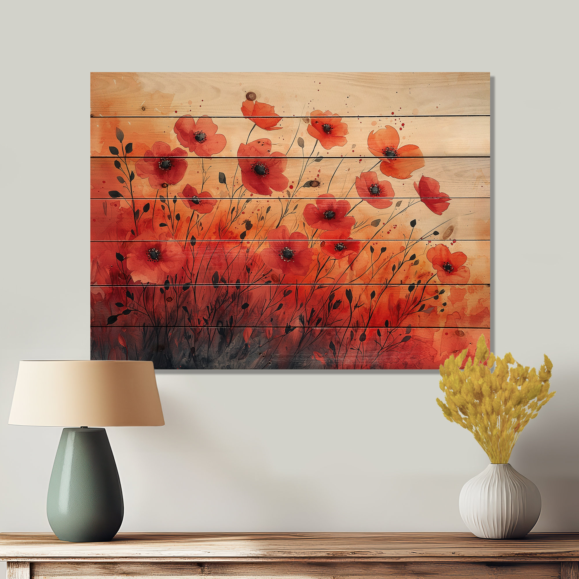 Ophelia & Co. Autumn Dance Of The Sunset Poppies III - Poppies Wood ...