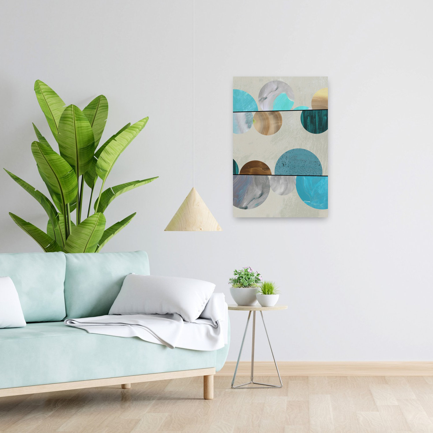 Latitude Run® Blue Marbles II Abstract Geometric Minimalist Art | Wayfair