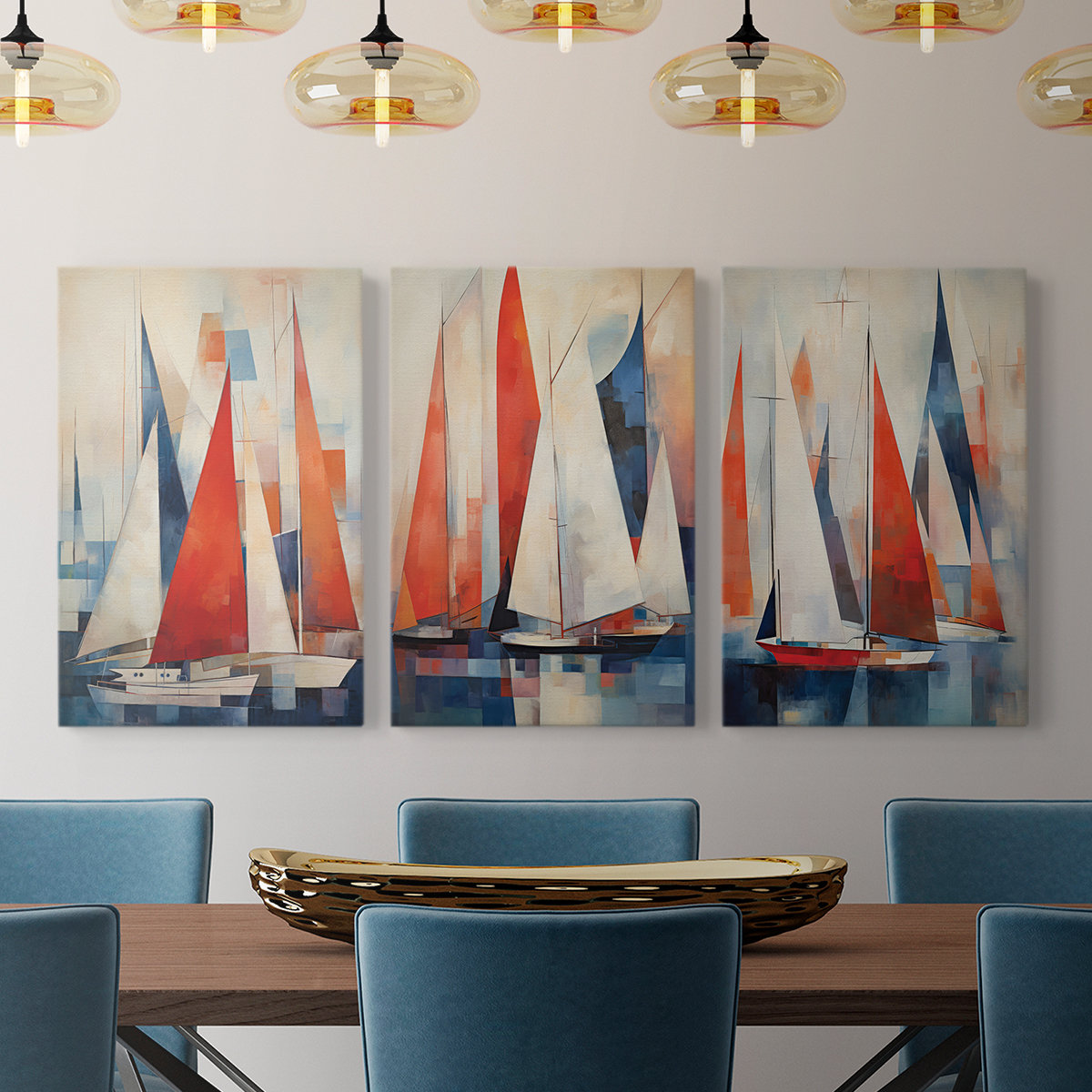 Longshore Tides Sea and Shore Series XCI -Set Of 3 Gallery Wrapped ...