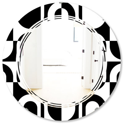 Bless international Monochrome Geometric Pattern VIII Wall Mirror | Wayfair