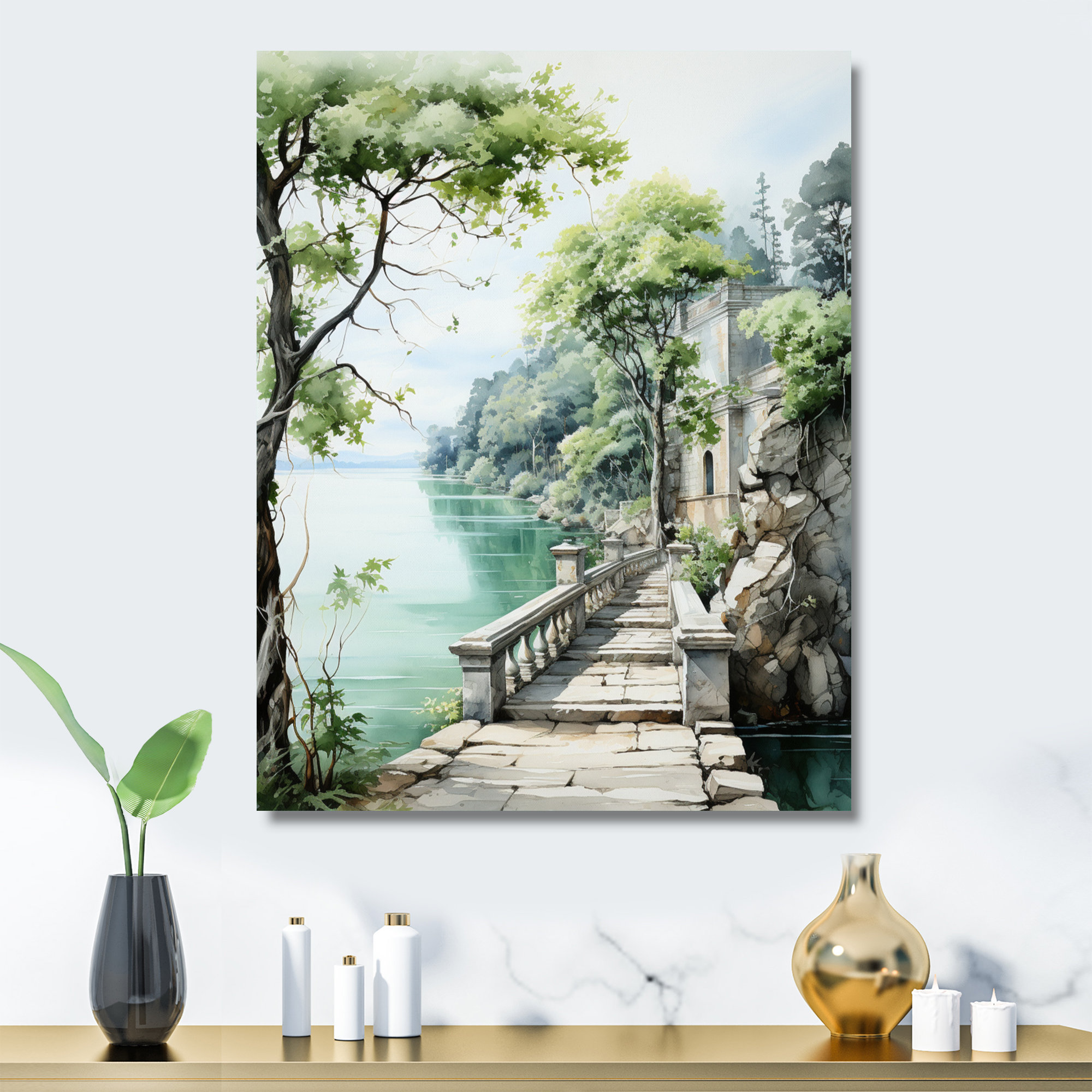Winston Porter Green Bridge Tranquil Archway I - Bridges Metal Art ...