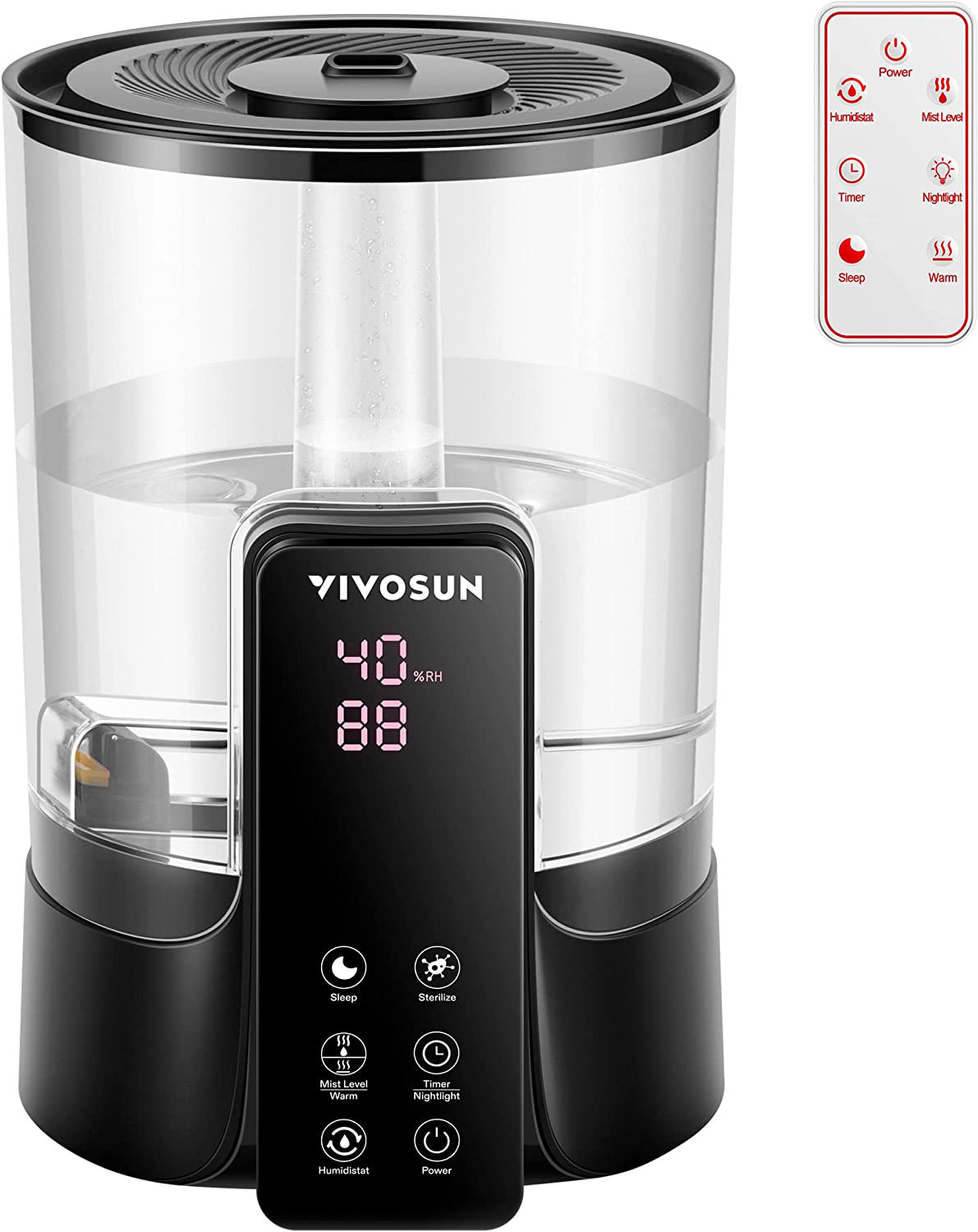 VIVOSUN 1.58 Gal. Cool And Warm Mist Ultrasonic Humidifier With ...