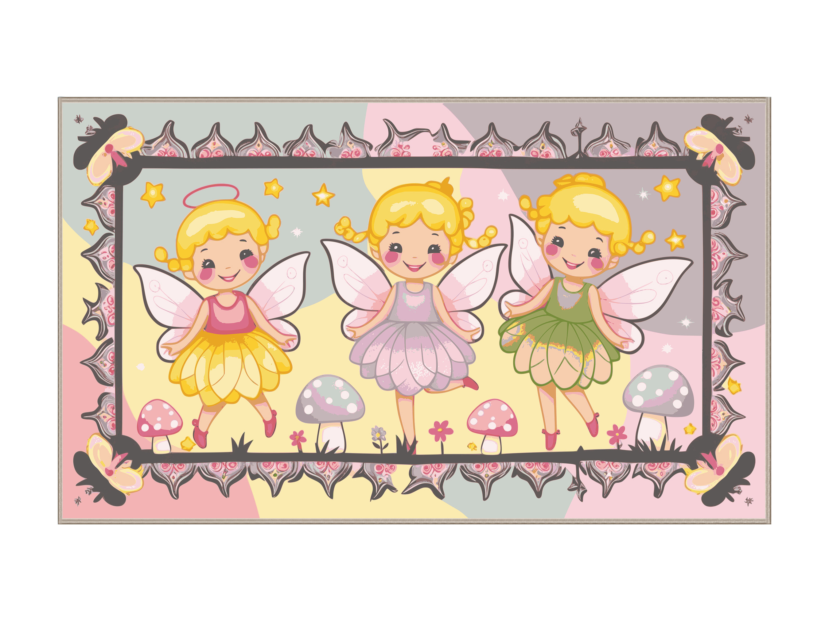 Zoomie Kids Washable Fairy Tale Fantasy Rug | Wayfair