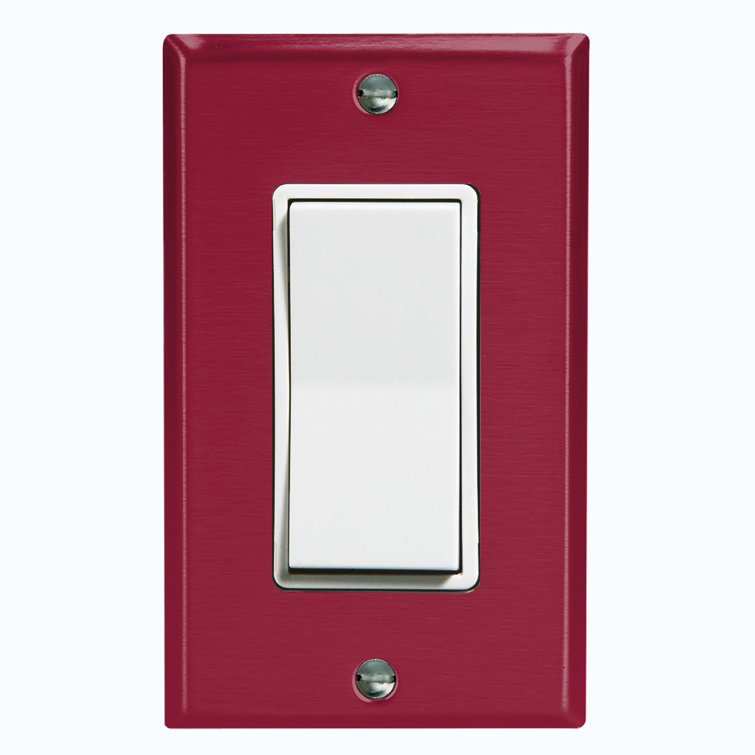 WorldAcc Plain Dark Red 1 - Gang Toggle Light Switch Standard Wall ...