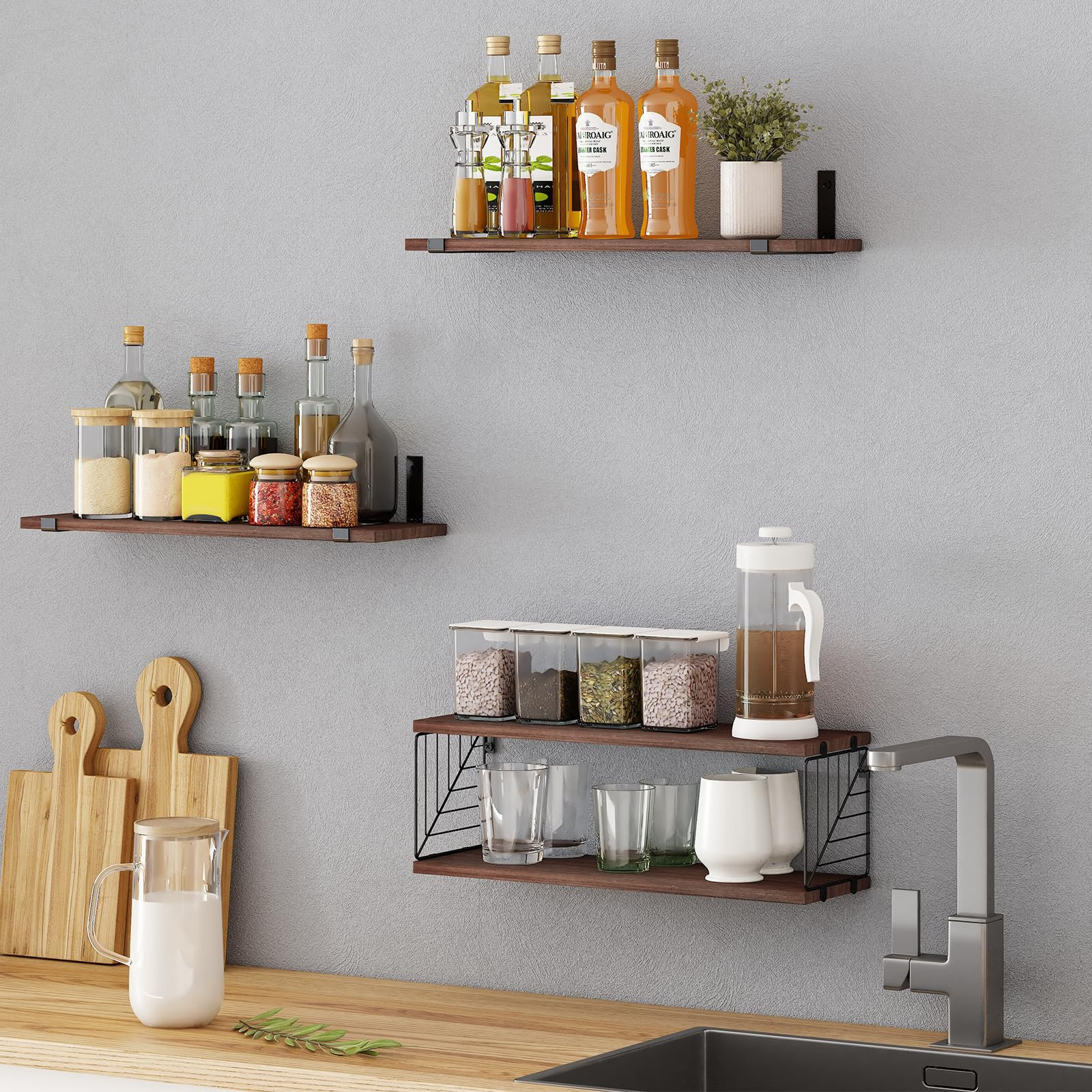 17 Stories 3+1 Tier Floating Shelves - Wayfair Canada