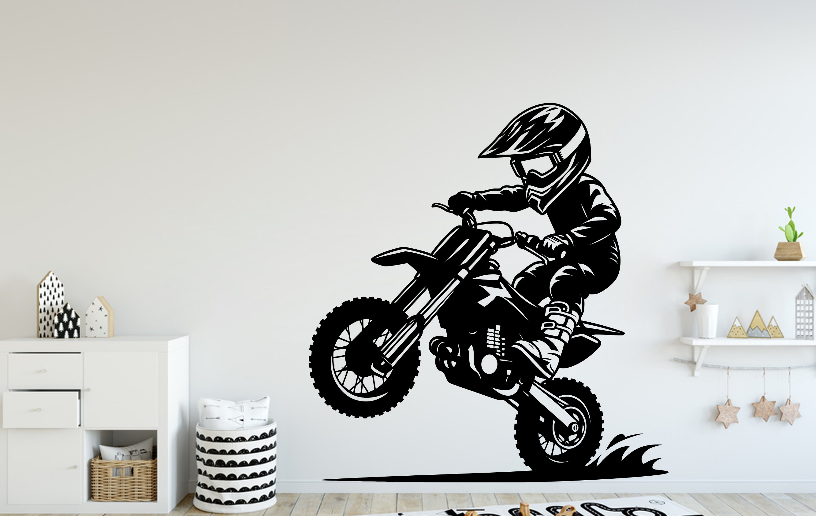 Williston Forge Little Boy Motocross Wall Decal, Bike Wall Sticker ...