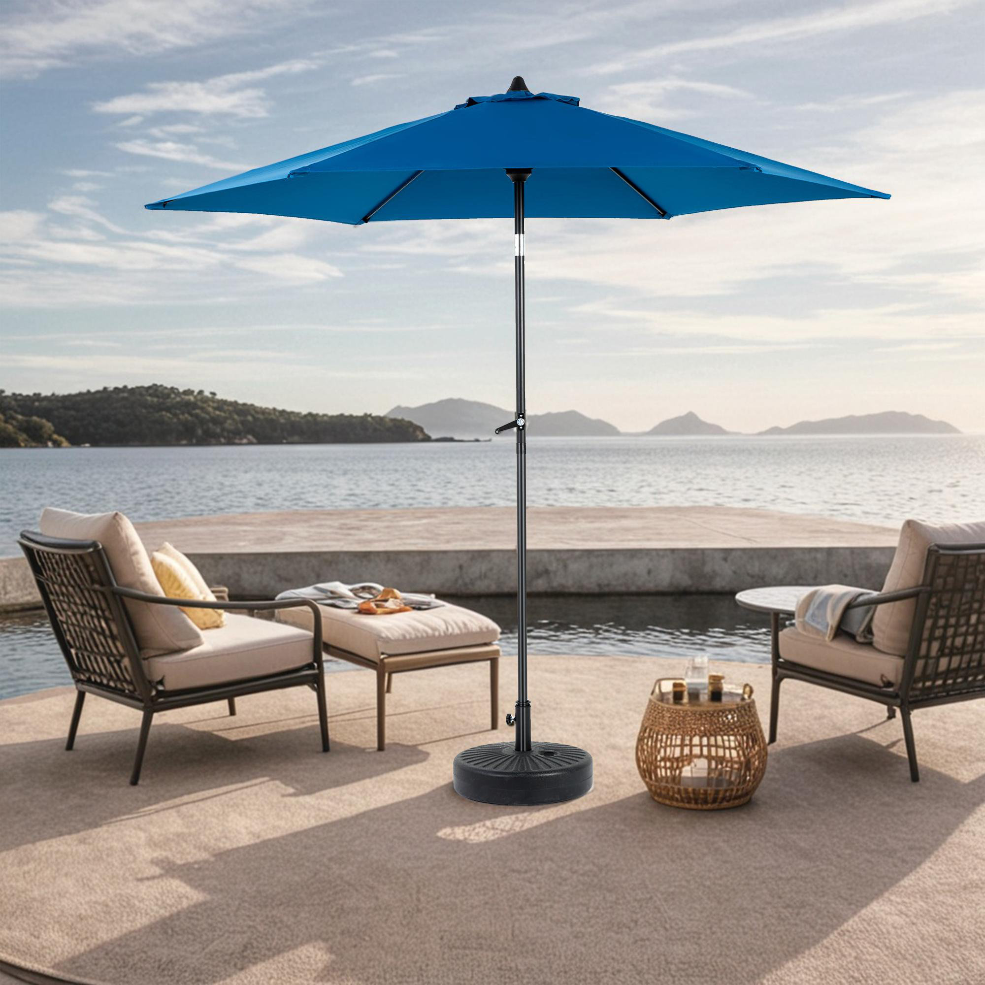 Latitude Run® Outdoor garden metal patio umbrella (base not included ...