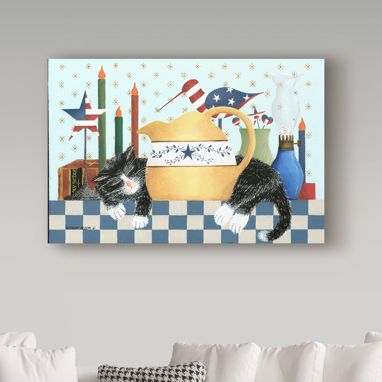 Trademark Fine Art 'Nap Time Cat' Acrylic Painting Print on Wrapped ...