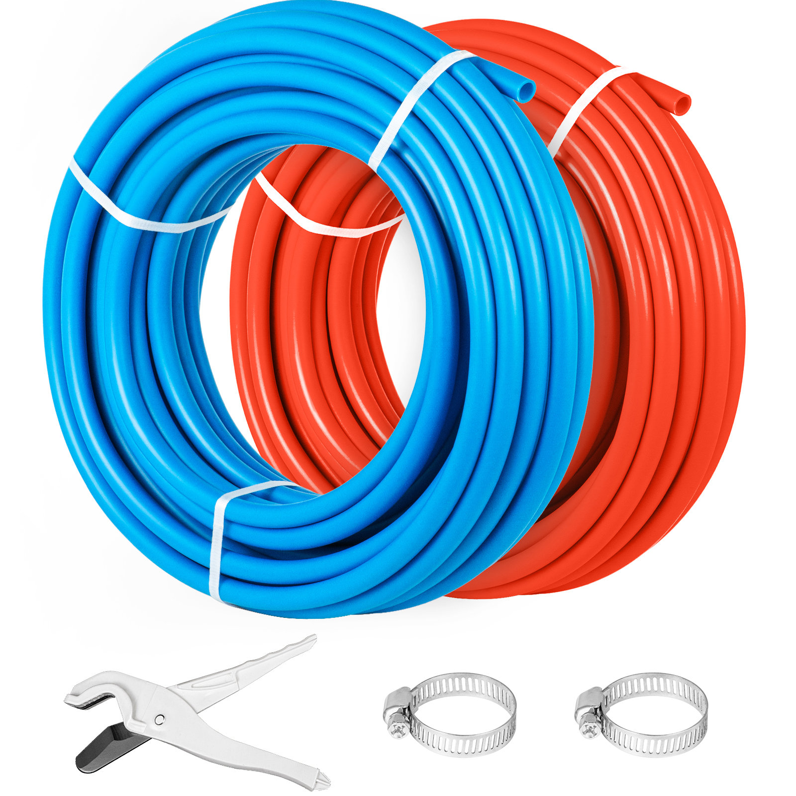 VEVOR 1/2" 2X100ft PEX Tubing Non-Barrier Radiant Water Plumbing Pipe ...