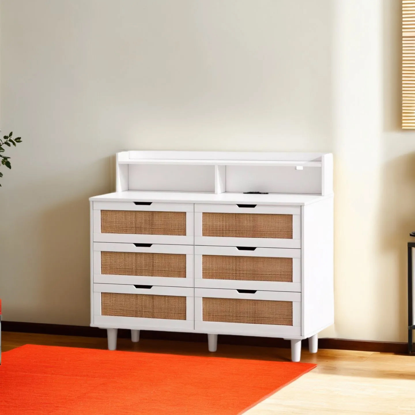 Bay Isle Home™ 43.31"6-Drawers Rattan Storage Cabinet Rattan Drawer ...