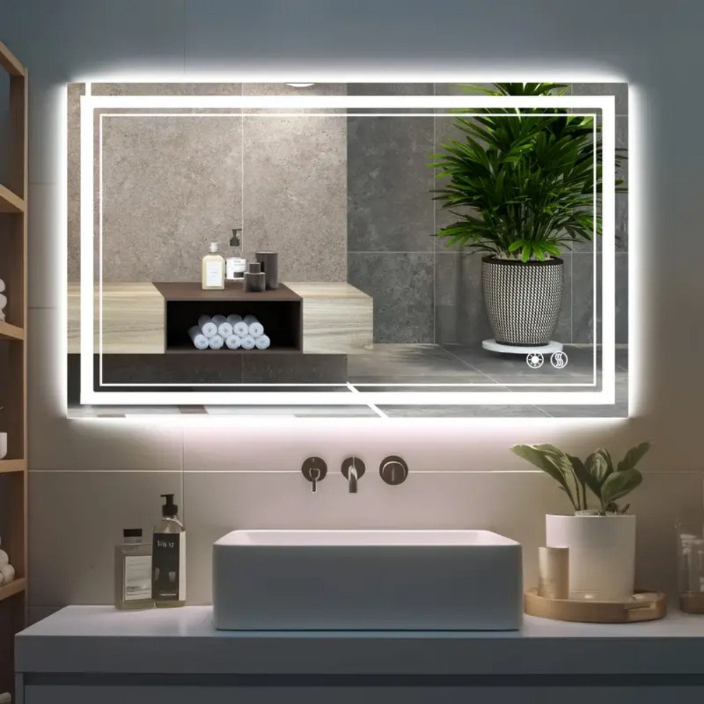 Wrought Studio™ Bathroom Mirror With Lights Anti-Fog Dimmable ...