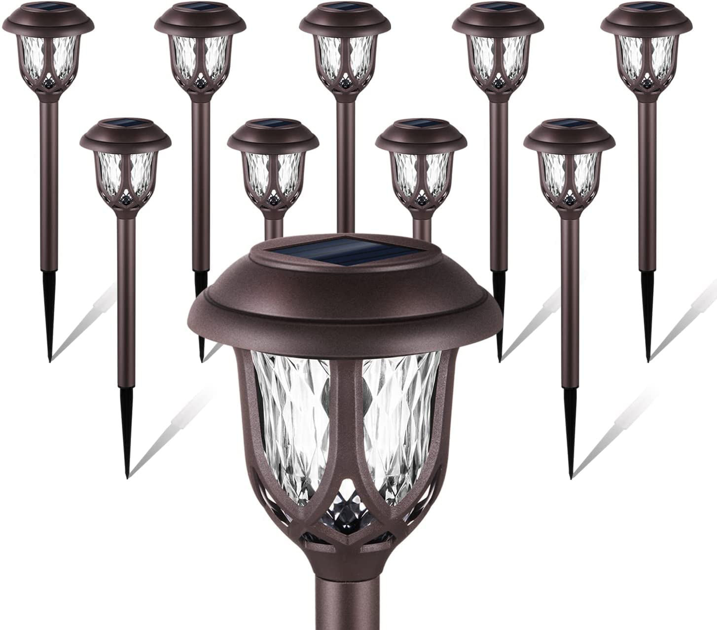 Generic 10 Pack Solar Lights Outdoor Decorative, Solar Pathway Lights ...