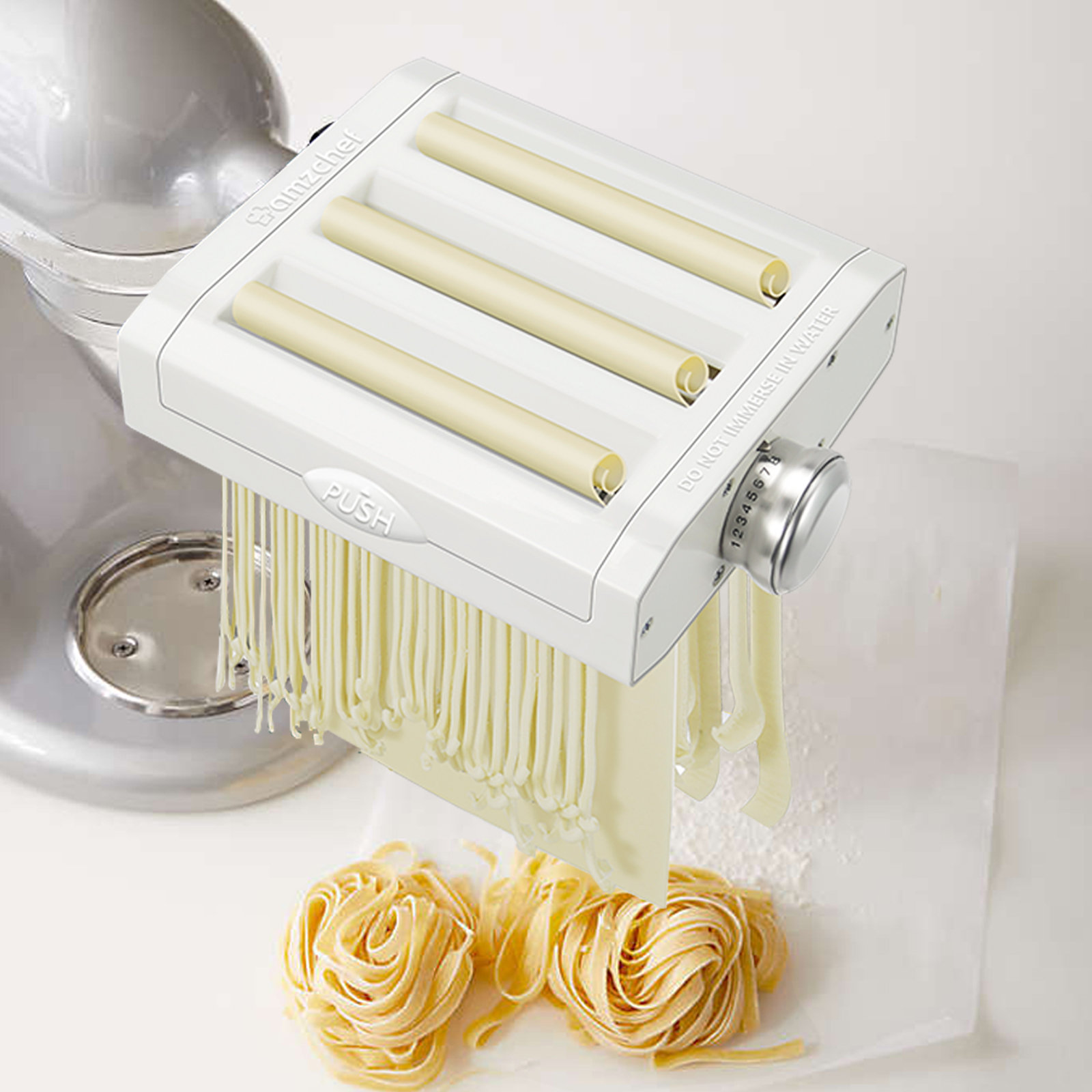 AMZCHEF Amzchef 3 Piece Pasta Maker Attachment Set For Compatibility ...