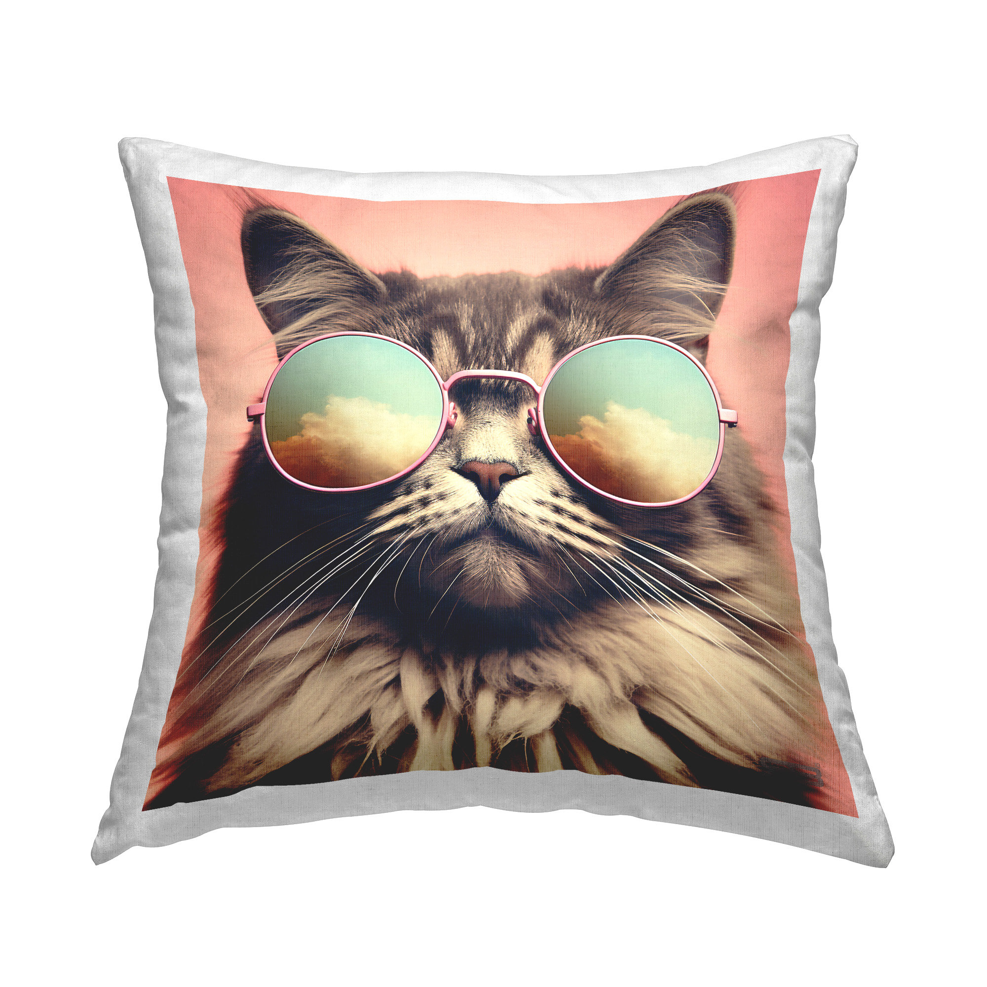 Stupell Industries Cat & Cloud Reflection Glasses Decorative Printed ...