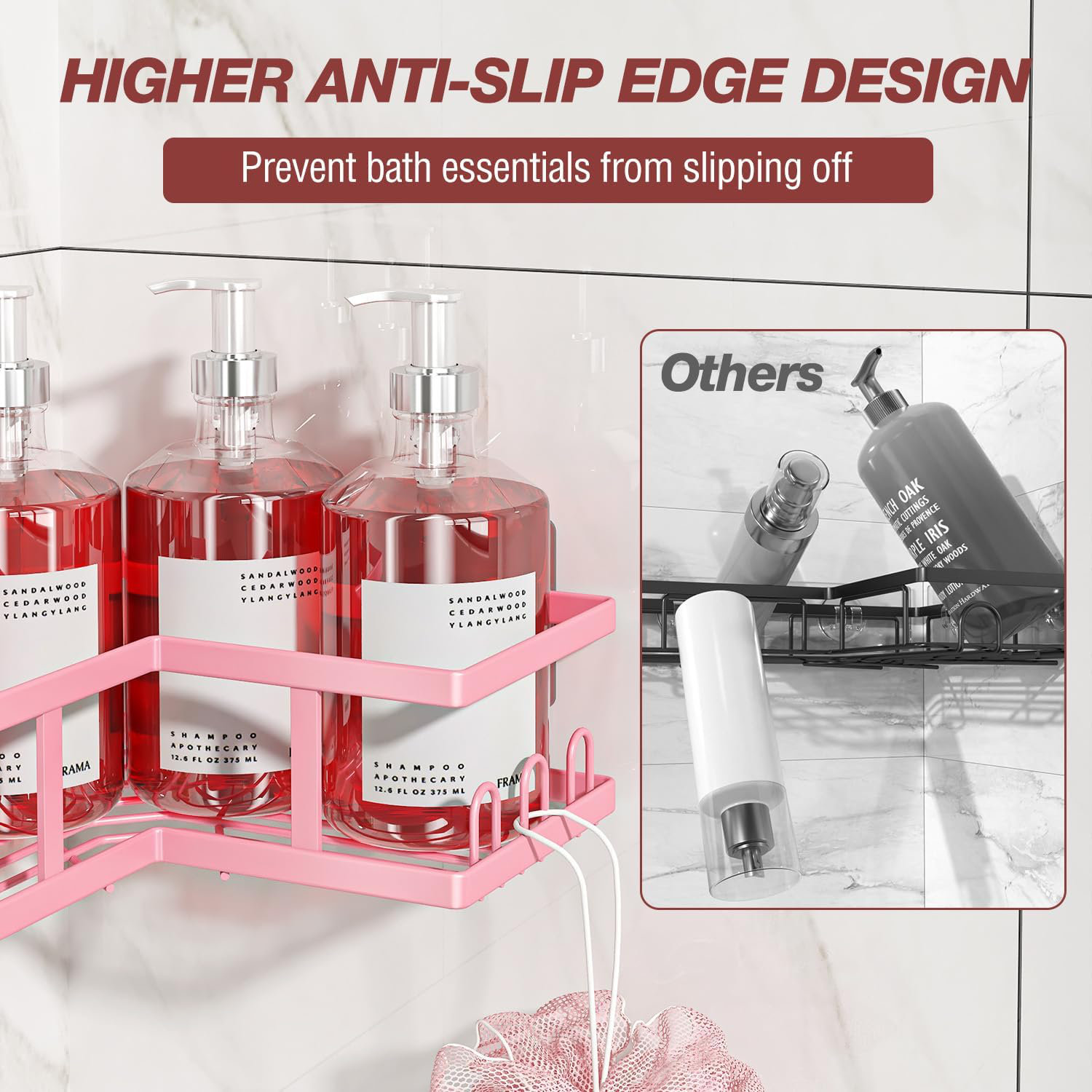 Latitude Run® Rust-Proof Corner Shower Caddy - Space-Saving Bathroom ...