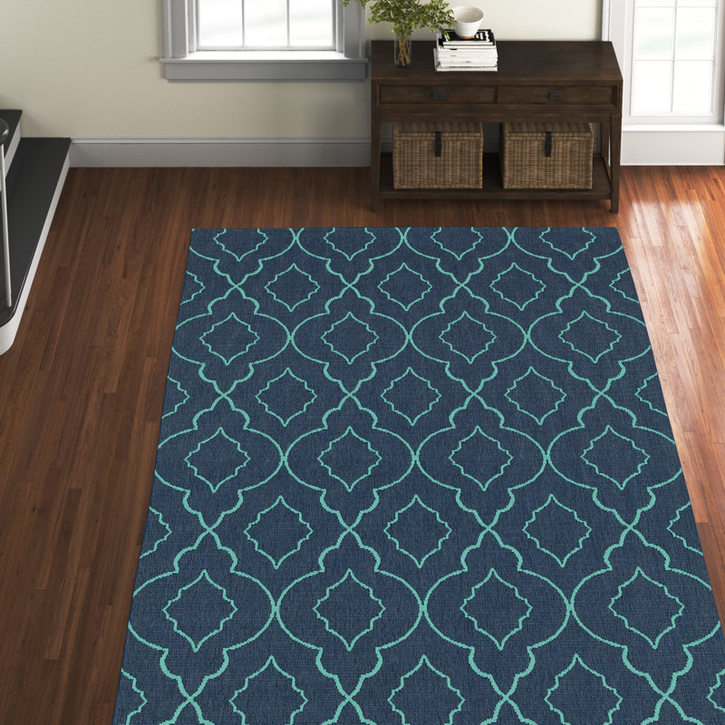 Lark Manor™ Deltana Geometric Navy Indoor / Outdoor Area Rug "& Reviews ...