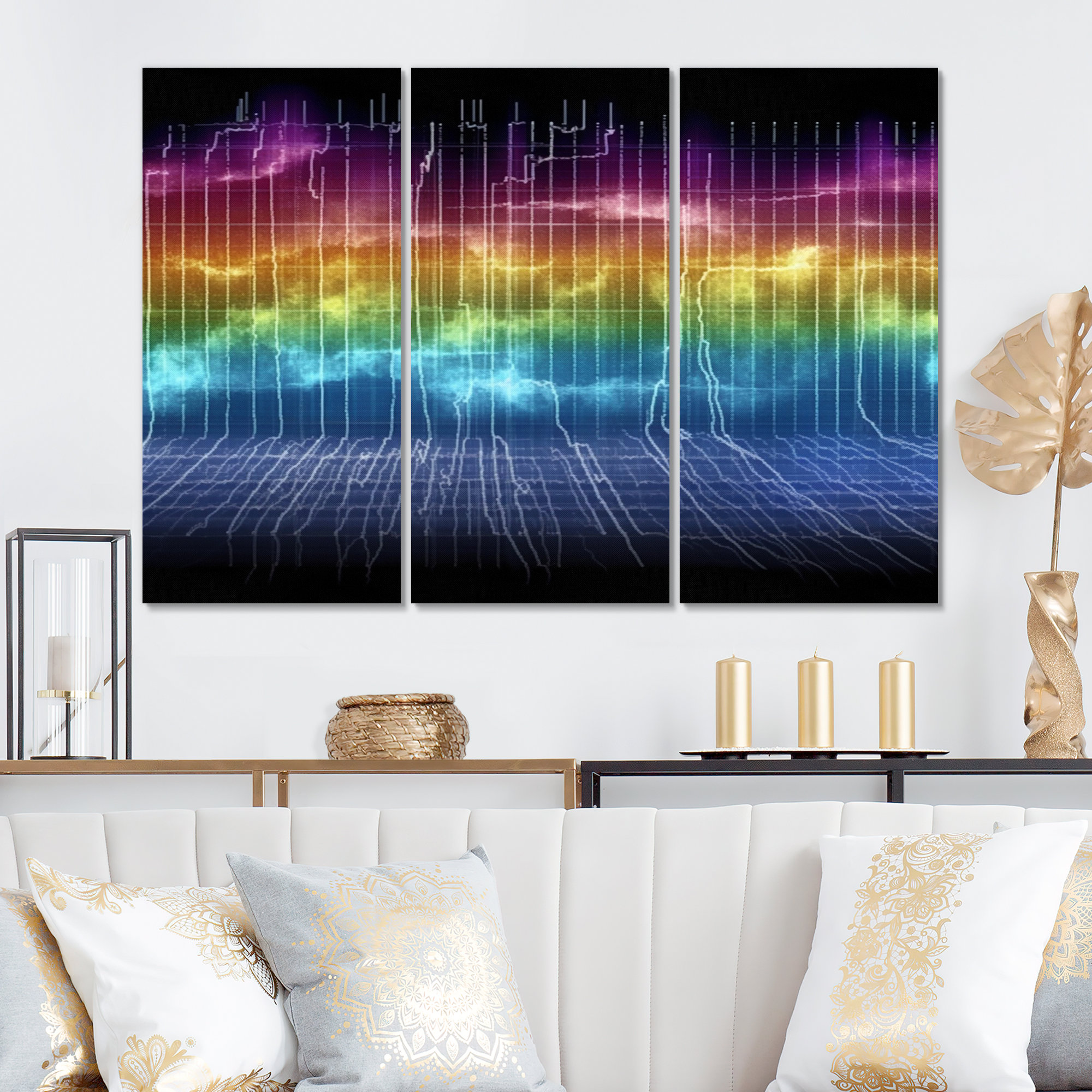 Brayden Studio® Waveform Spectrum Abstract Resonances IV On Canvas 3 ...