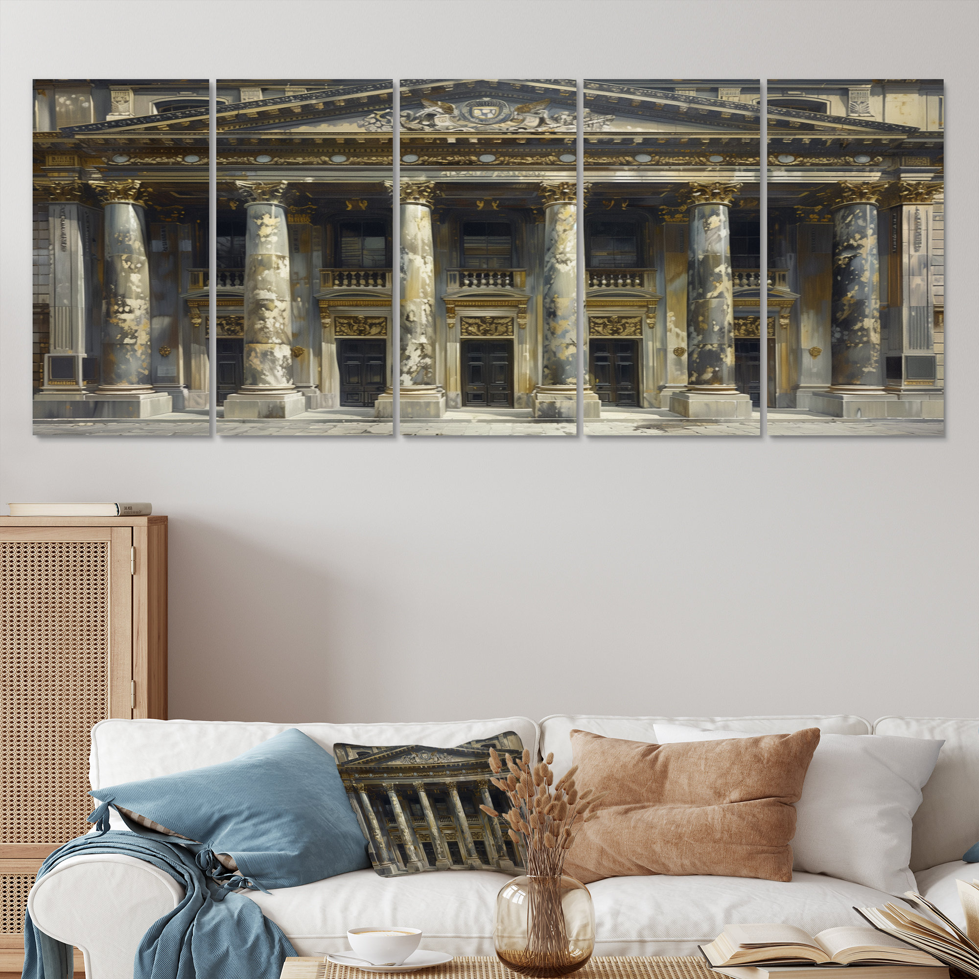 Winston Porter Gold Grey Architectural Marvel Banks - Banks Wall Art ...