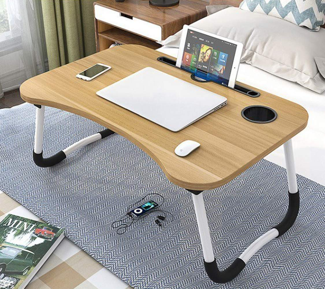 Ebern Designs Lap Desk With Storage & Cup Holder - Foldable Portable ...