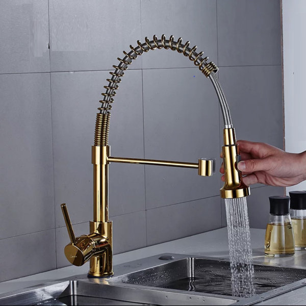 MAX Faucets - Pulldown Kitchen Faucet Flexible With LED Light - Wayfair ...