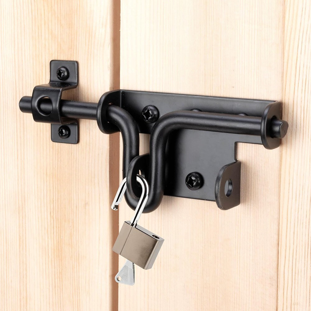MAXAYA Slide Bolt Gate Latch With Padlock Hole, Heavy Duty Fence Slide ...