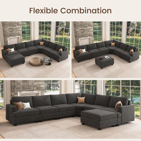 Wade Logan Anureet Modular Sectional with Storage Ottoman & Reviews ...