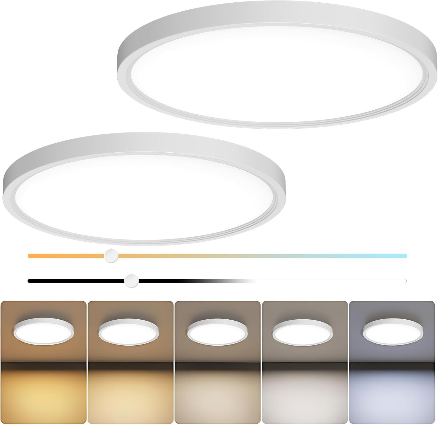 BONLOD Flush Mount LED Ceiling Light 12 Inch Ceiling Light Fixture ...