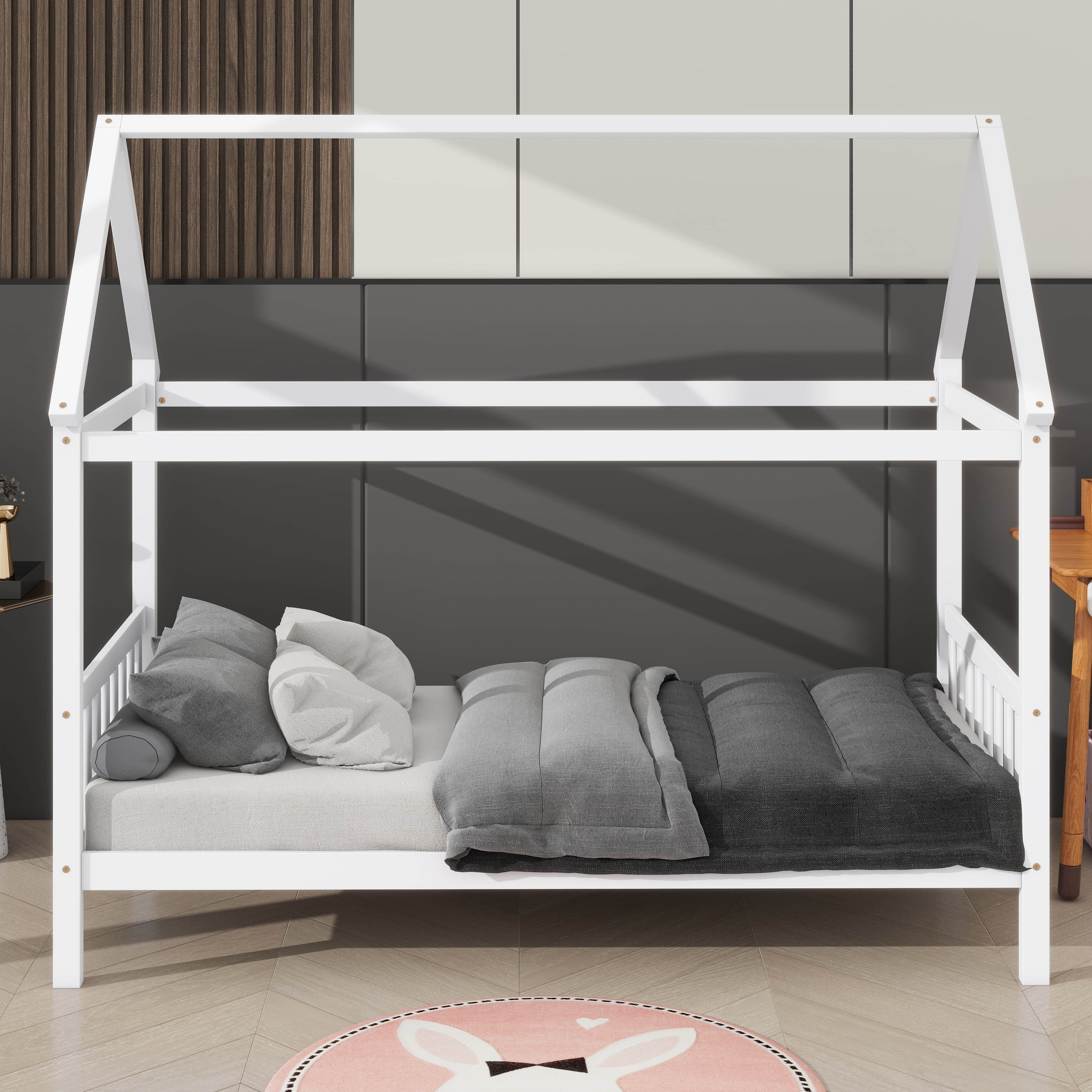 Ophelia & Co. Twin House-Style Bed Featuring Headboard And Footboard ...