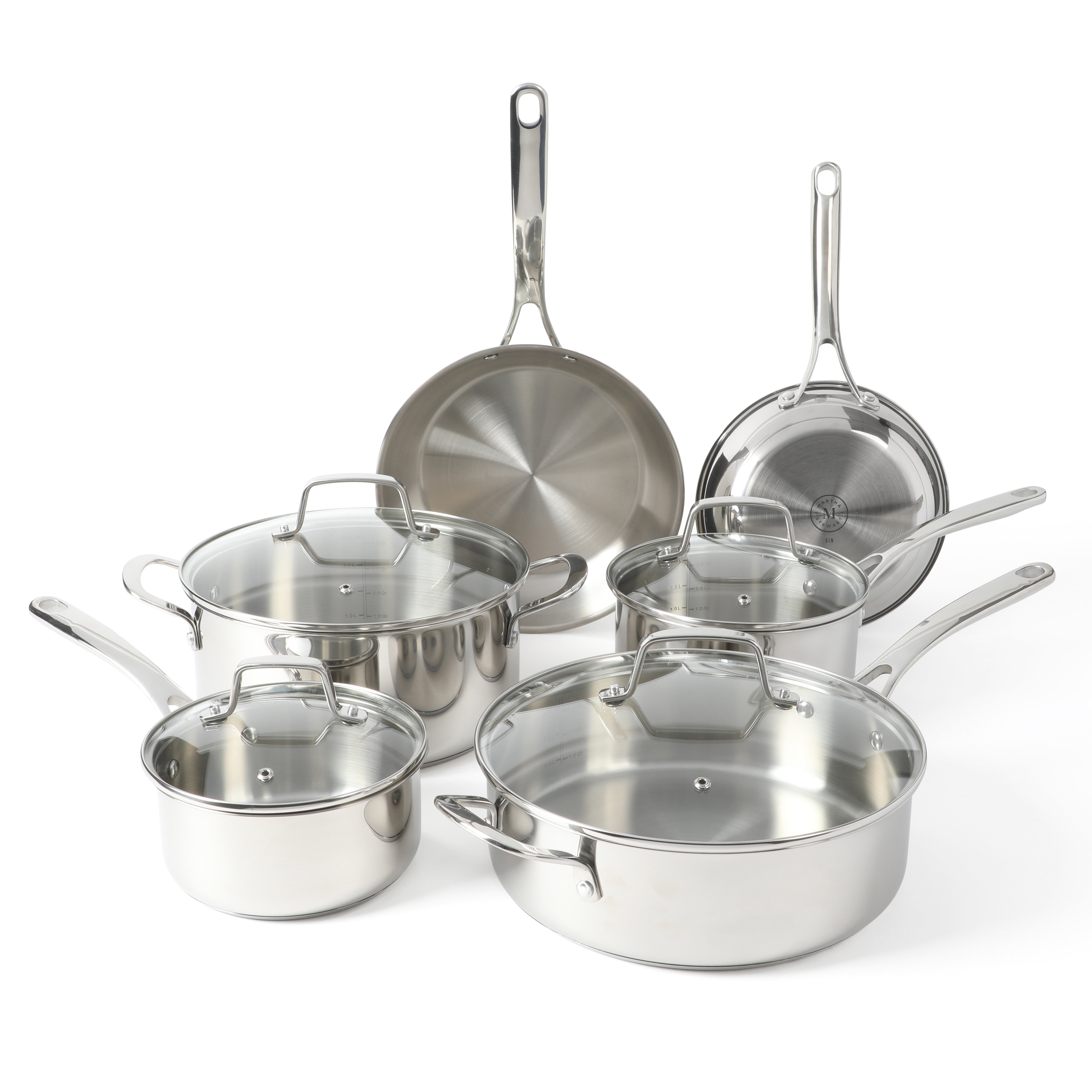Martha Stewart 10 Pieces Stainless Steel Cookware Set & Reviews ...