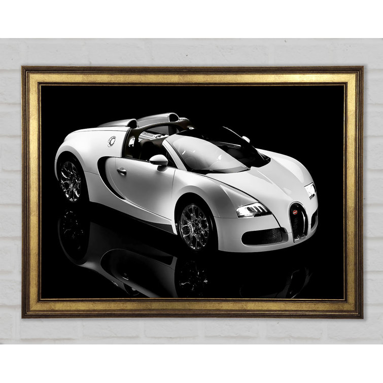 Ebern Designs Bugatti Veyron Black And White - Single Picture Frame Art ...