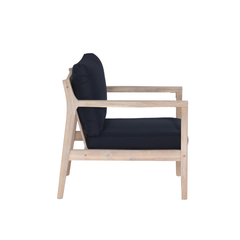 Joss & Main Amina Outdoor Solid Wood Acacia Chair with Cushions ...