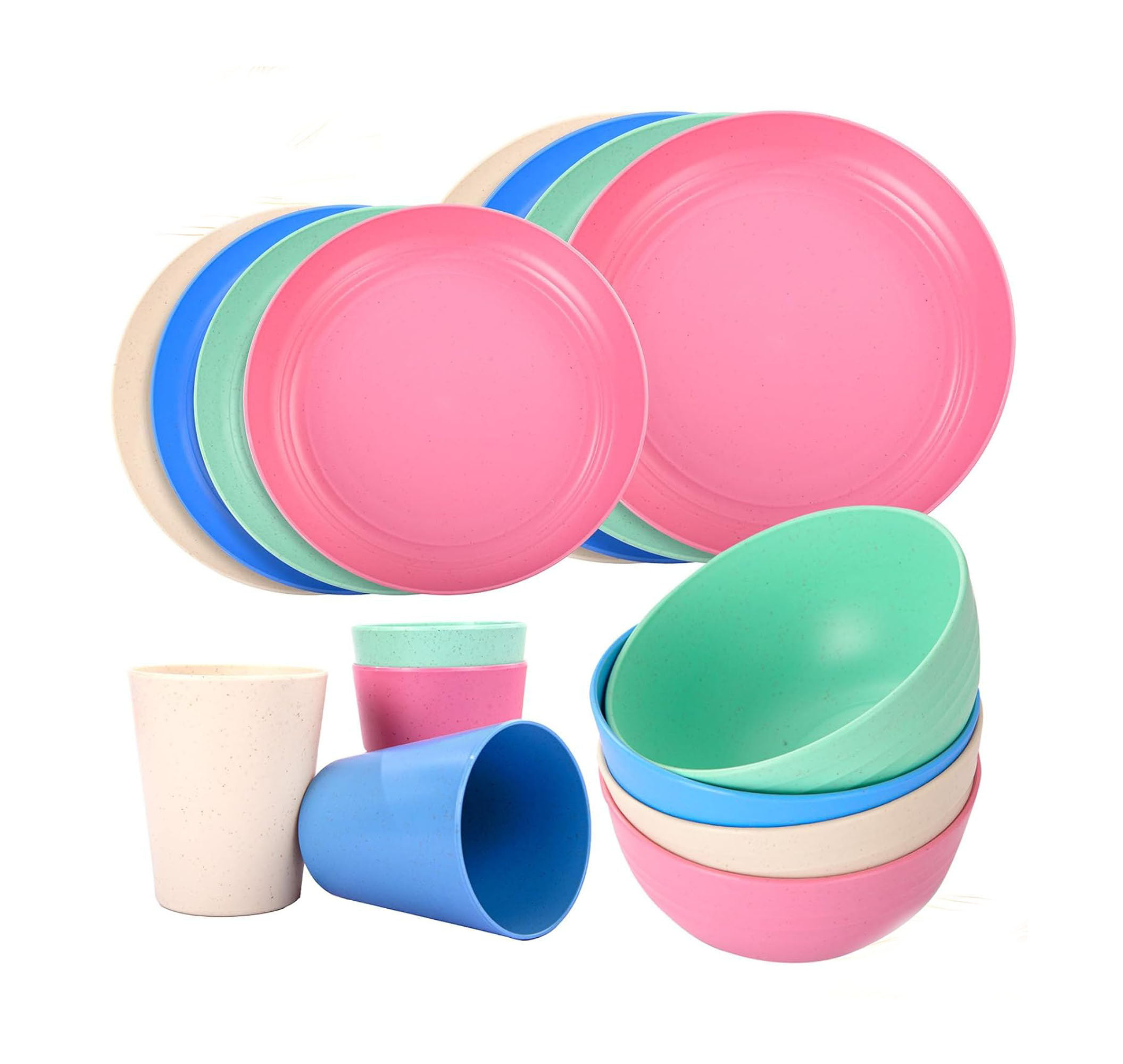 Latitude Run® Wheat Straw Plates And Bowls Sets, Kitchen Wheat Straw ...