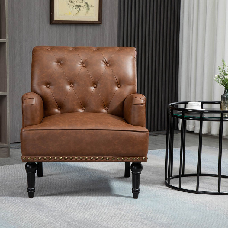 Annalese Vegan Leather Armchair - WHITE