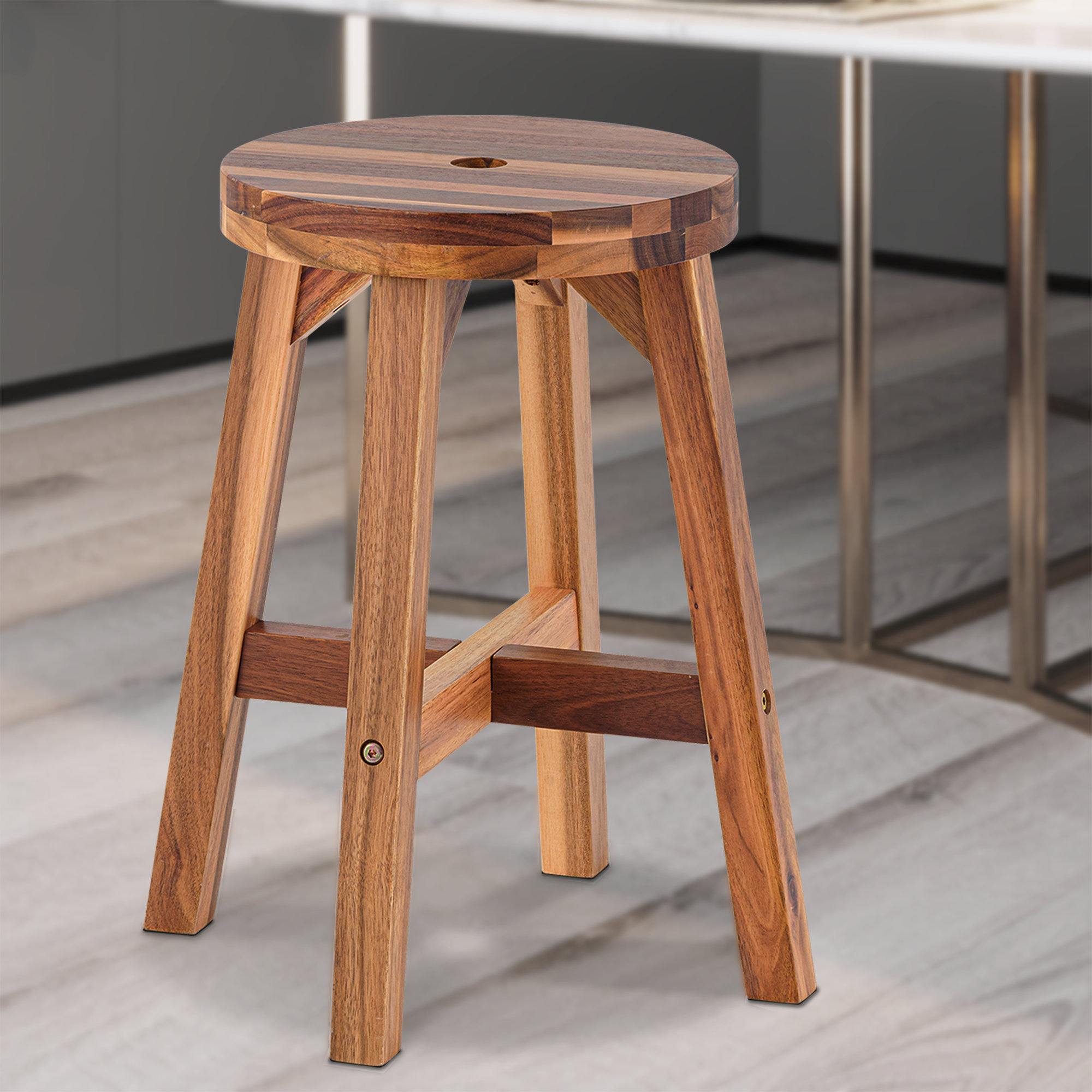 George Oliver Elidh Wood Accent Stool "& Reviews" - Wayfair Canada