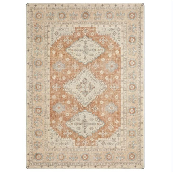 Bungalow Rose 8x10 Area Rugs for Living Room Machine Washable Vintage ...